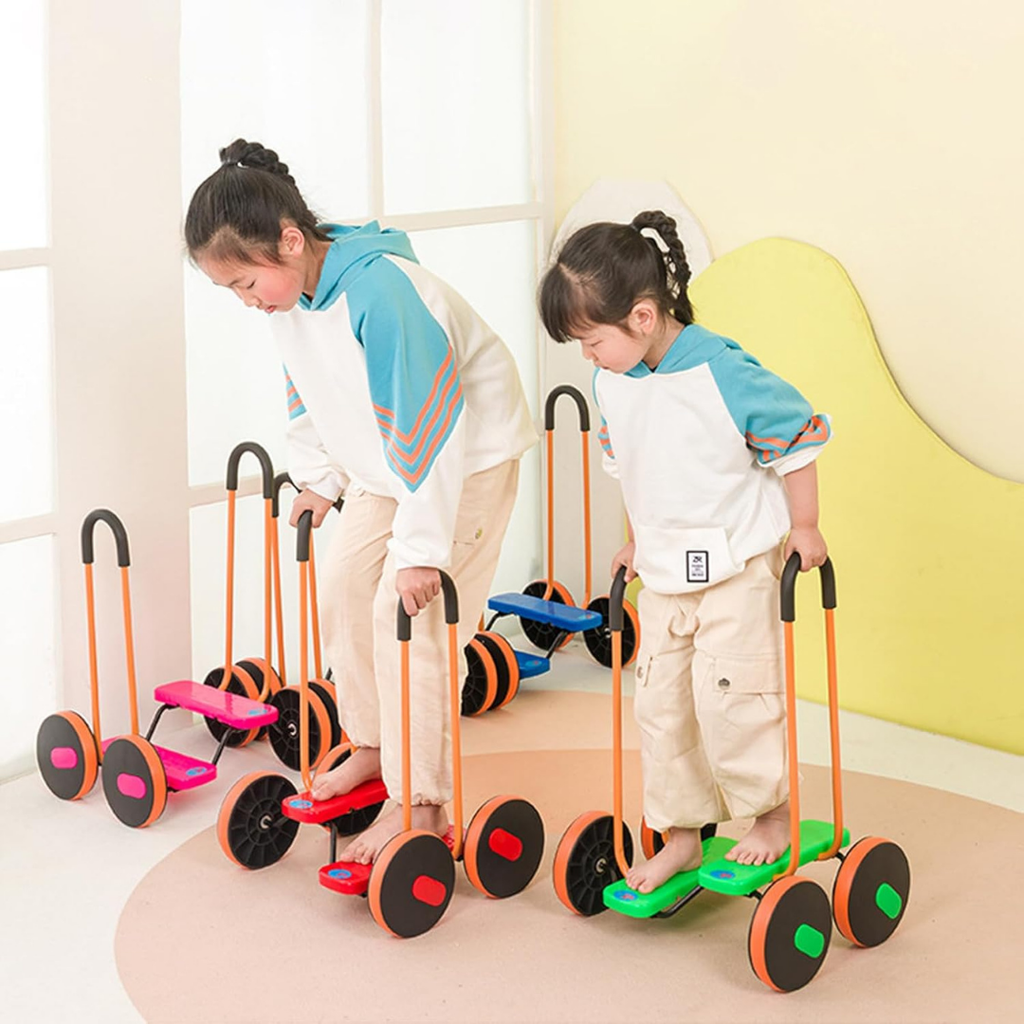 Homero Kids Sensory Balance Scooter with Handrail Outdoor Training Toy