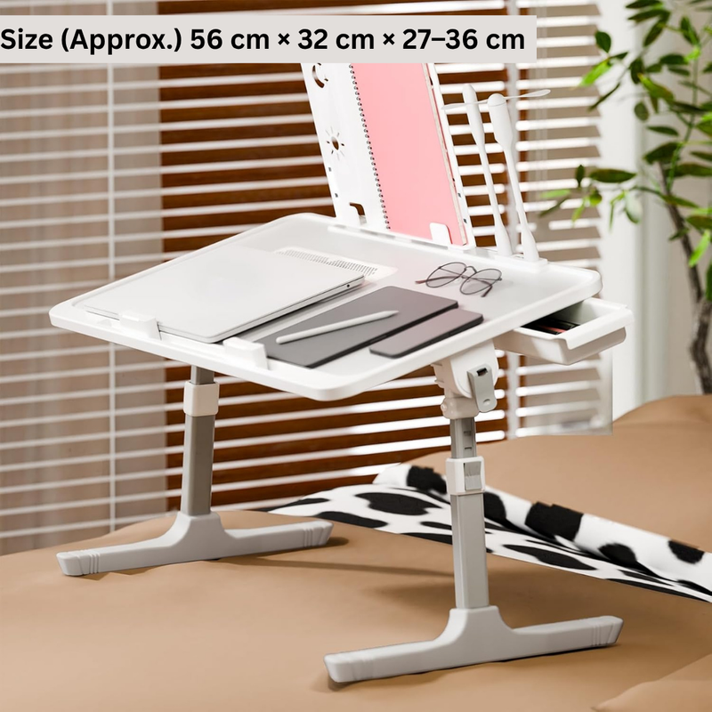 Homero Premium Foldable Bed Table Adjustable Height Multifunction Tabl