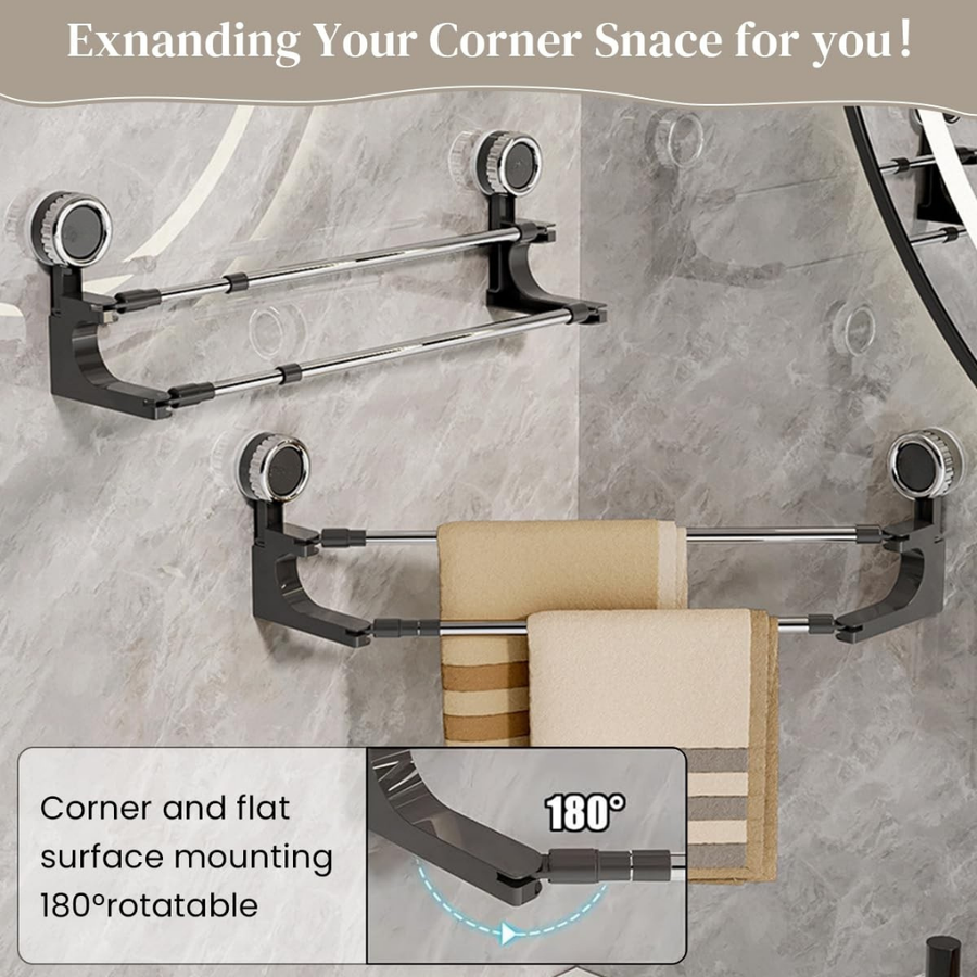 Retractable Stainless Steel Double Pole Towel Rack