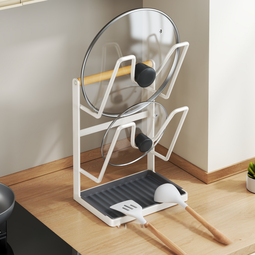 Punch-Free Pot Lid And Chopping Board Rack