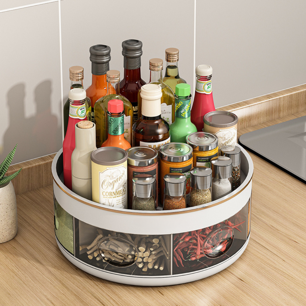 Multi-Grid Rotating Seasoning Rack