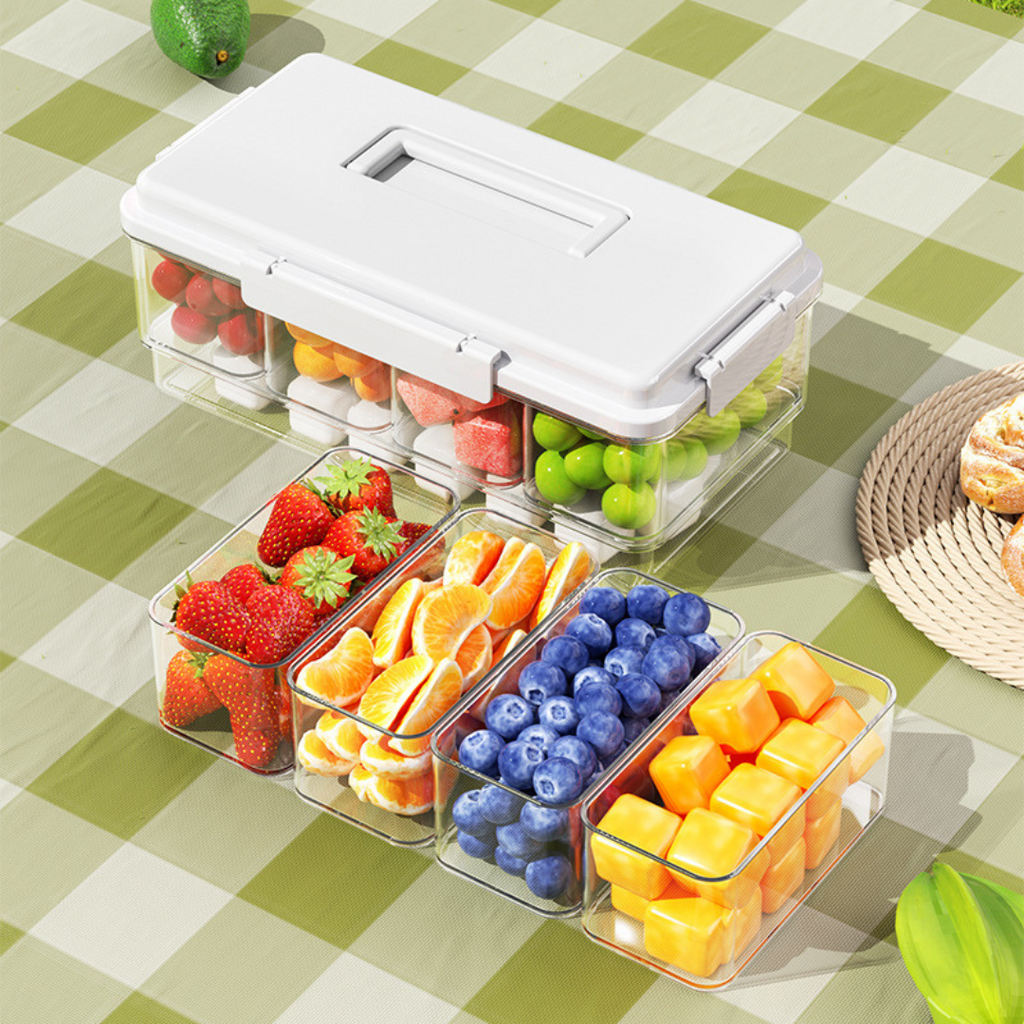 Homero Multi-Functional Portable Ice Cube Lunch Box with Sealed Compar