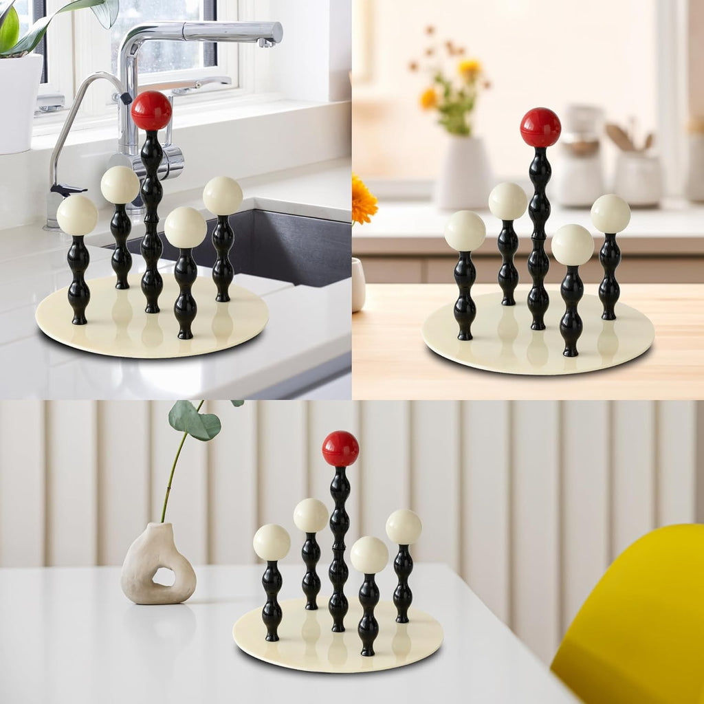 Decorative 6 Hooks Rotating Mug Rack Stand