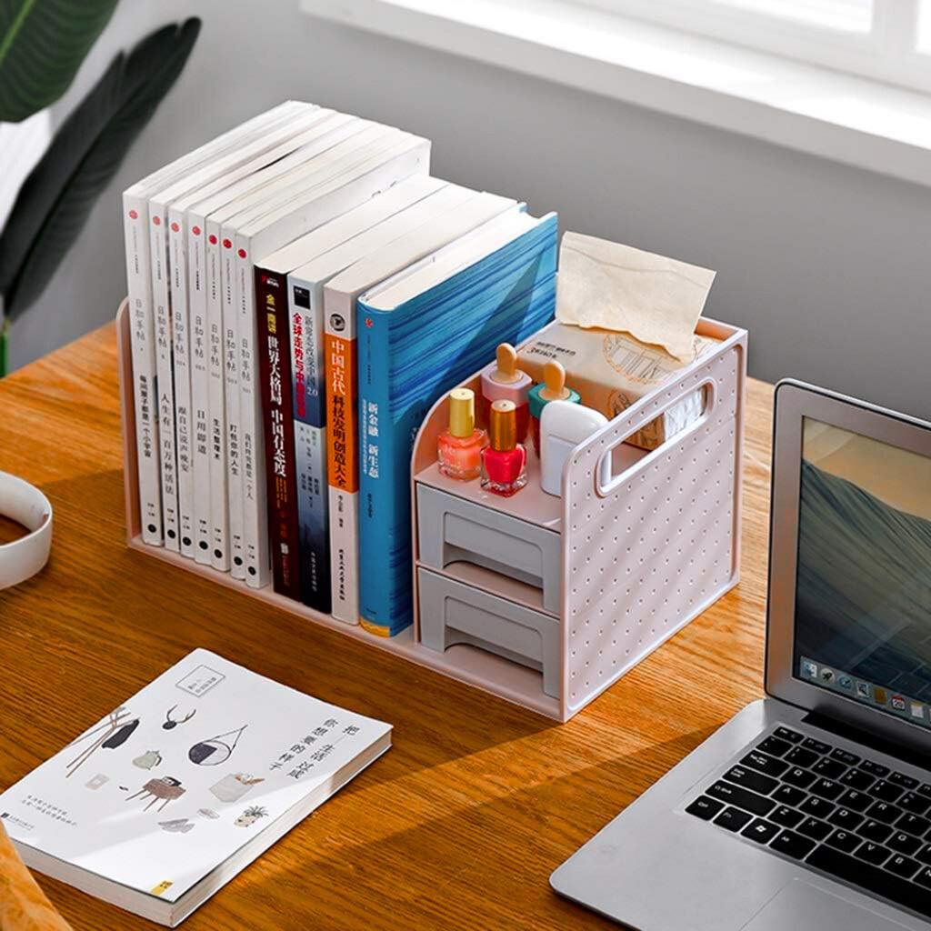 HOMERO Stylish Double Drawer Multi-Purpose Shelf Rack